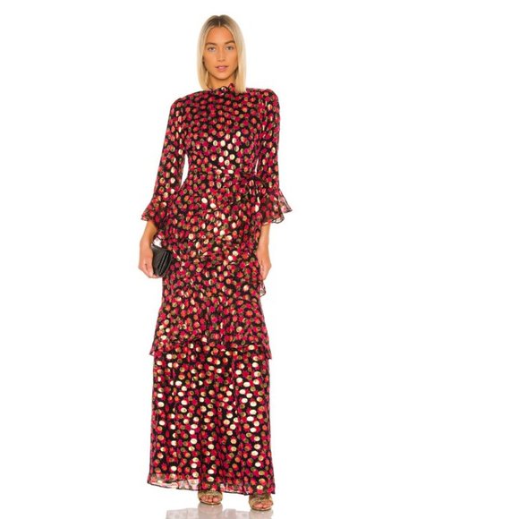 SALONI | Dresses | Saloni Marissa Gown In Scarlet Daisy Size Us 6 Uk ...